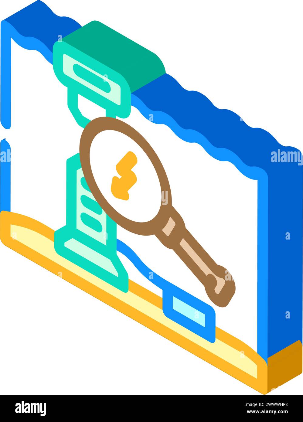 wave energy research isometric icon vector illustration Stock Vector ...