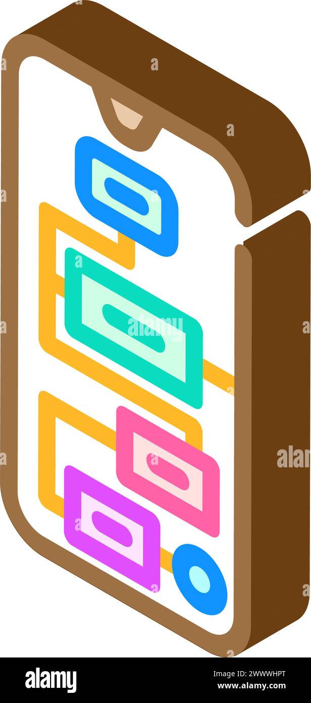 user flow ux ui design isometric icon vector illustration Stock Vector Image & Art - Alamy