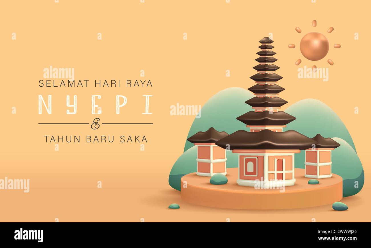 Translation : Happy Nyepi Day. Happy Bali's Day of Silence and Hindu ...