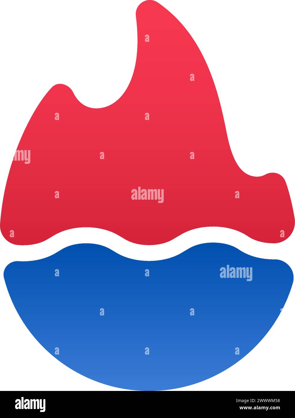 Hot Fire flame and cold liquid water abstract icon Stock Vector Image ...