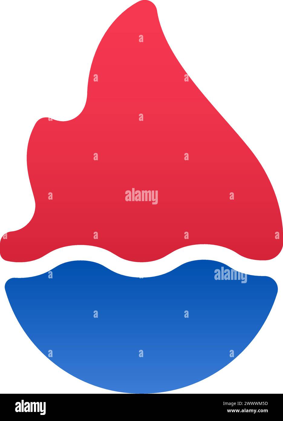 Hot Fire flame and cold liquid water abstract icon Stock Vector Image ...