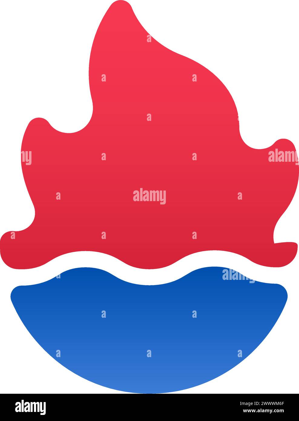 Hot Fire flame and cold liquid water abstract icon Stock Vector Image ...