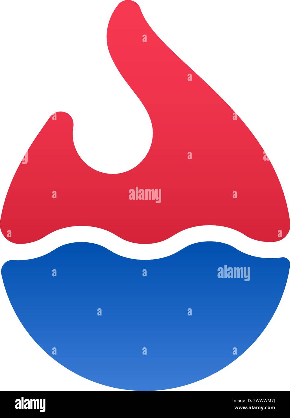 Hot Fire flame and cold liquid water abstract icon Stock Vector Image ...