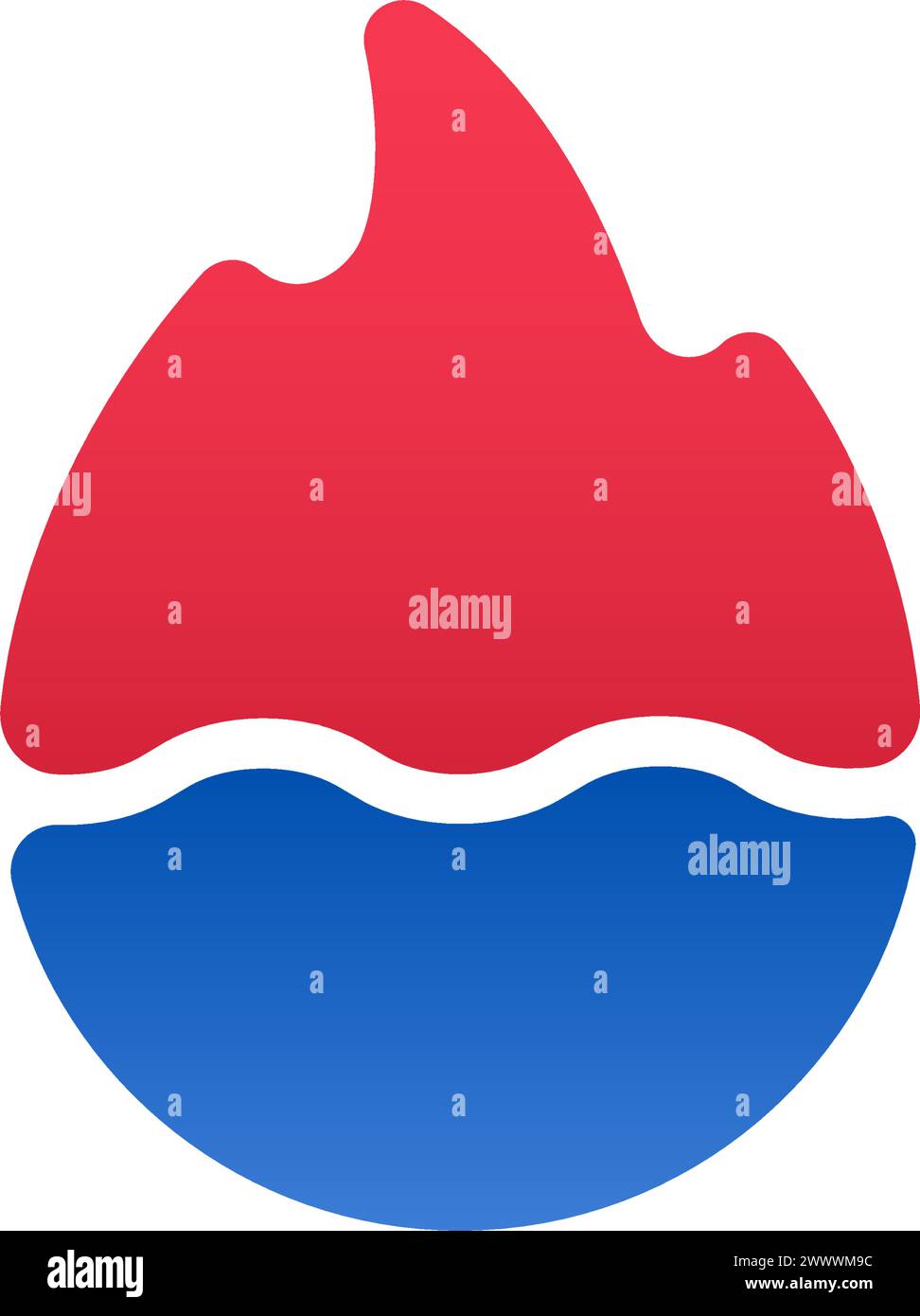 Hot Fire flame and cold liquid water abstract icon Stock Vector Image ...