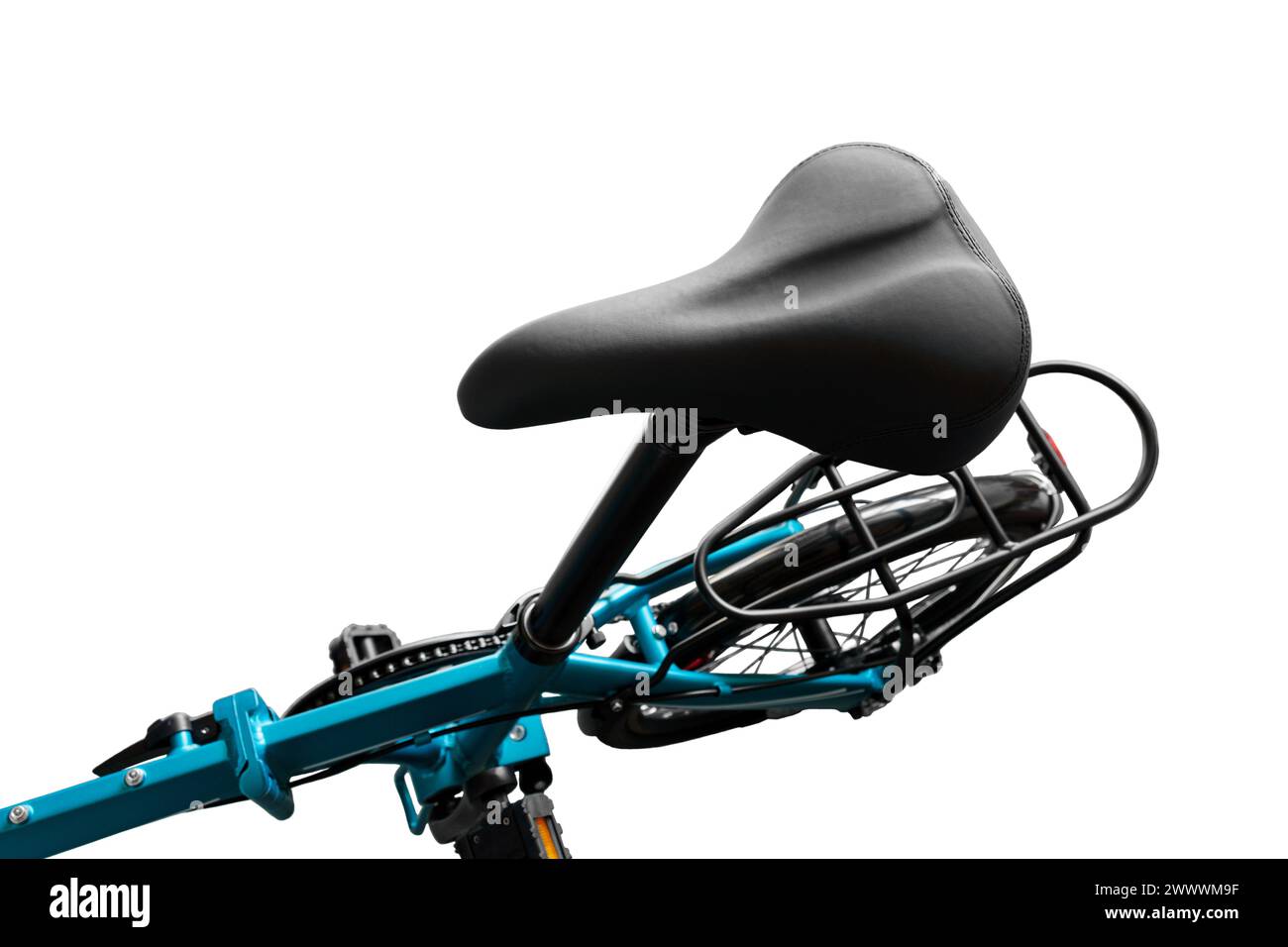 Bicycle saddle. View from above. Close-up. Isolated on white background ...