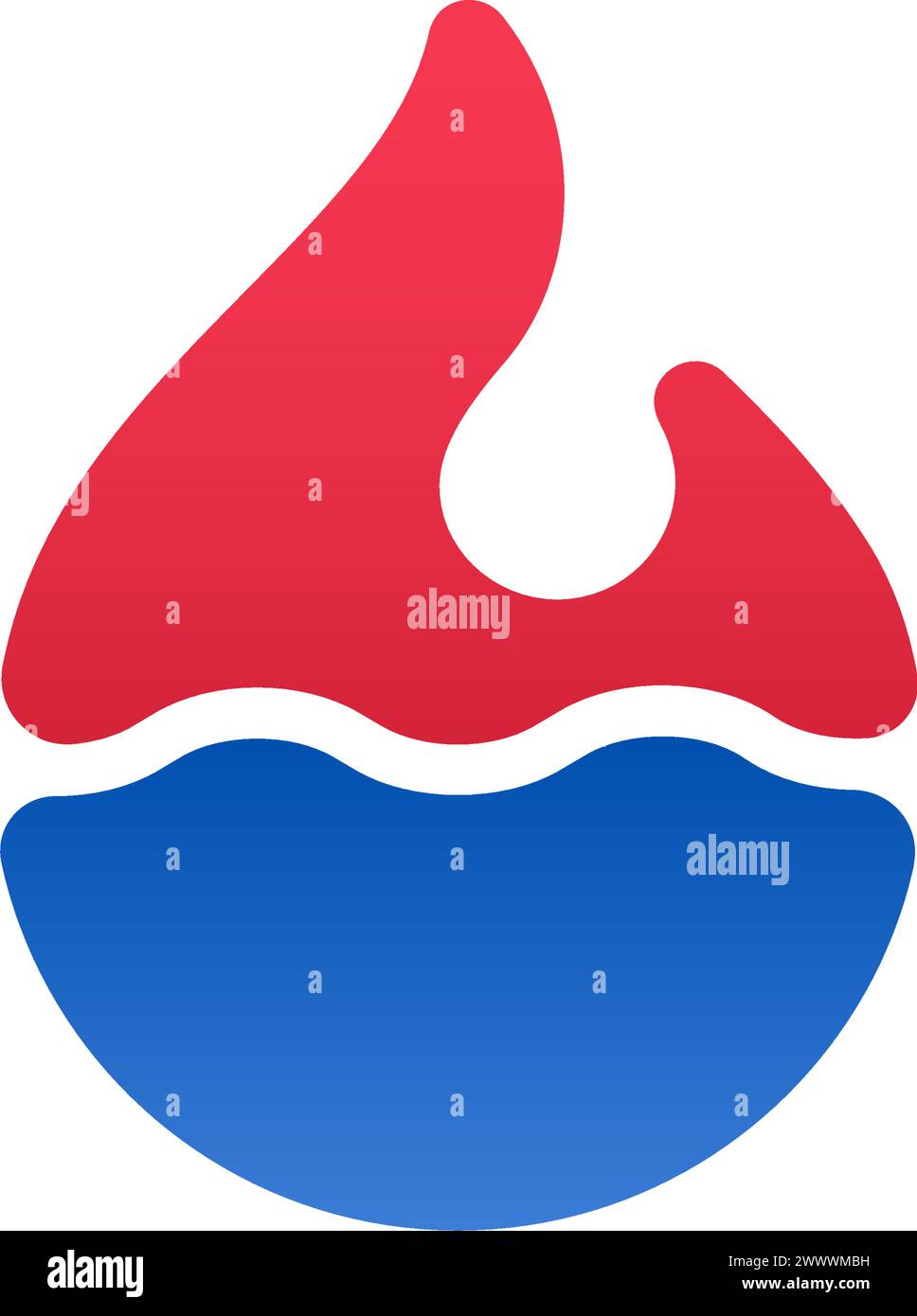 Hot Fire flame and cold liquid water abstract icon Stock Vector Image ...