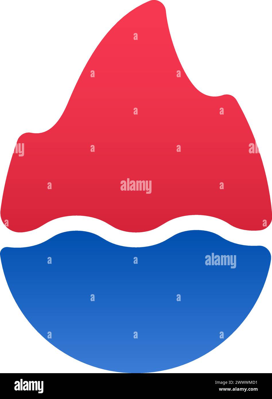 Hot Fire flame and cold liquid water abstract icon Stock Vector Image ...