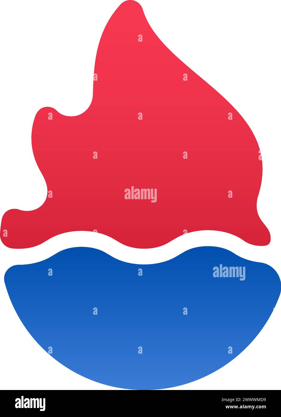 Hot Fire flame and cold liquid water abstract icon Stock Vector Image ...