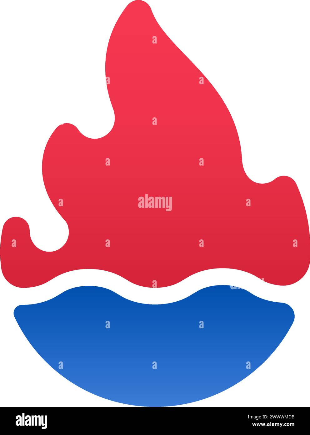 Hot Fire flame and cold liquid water abstract icon Stock Vector Image ...