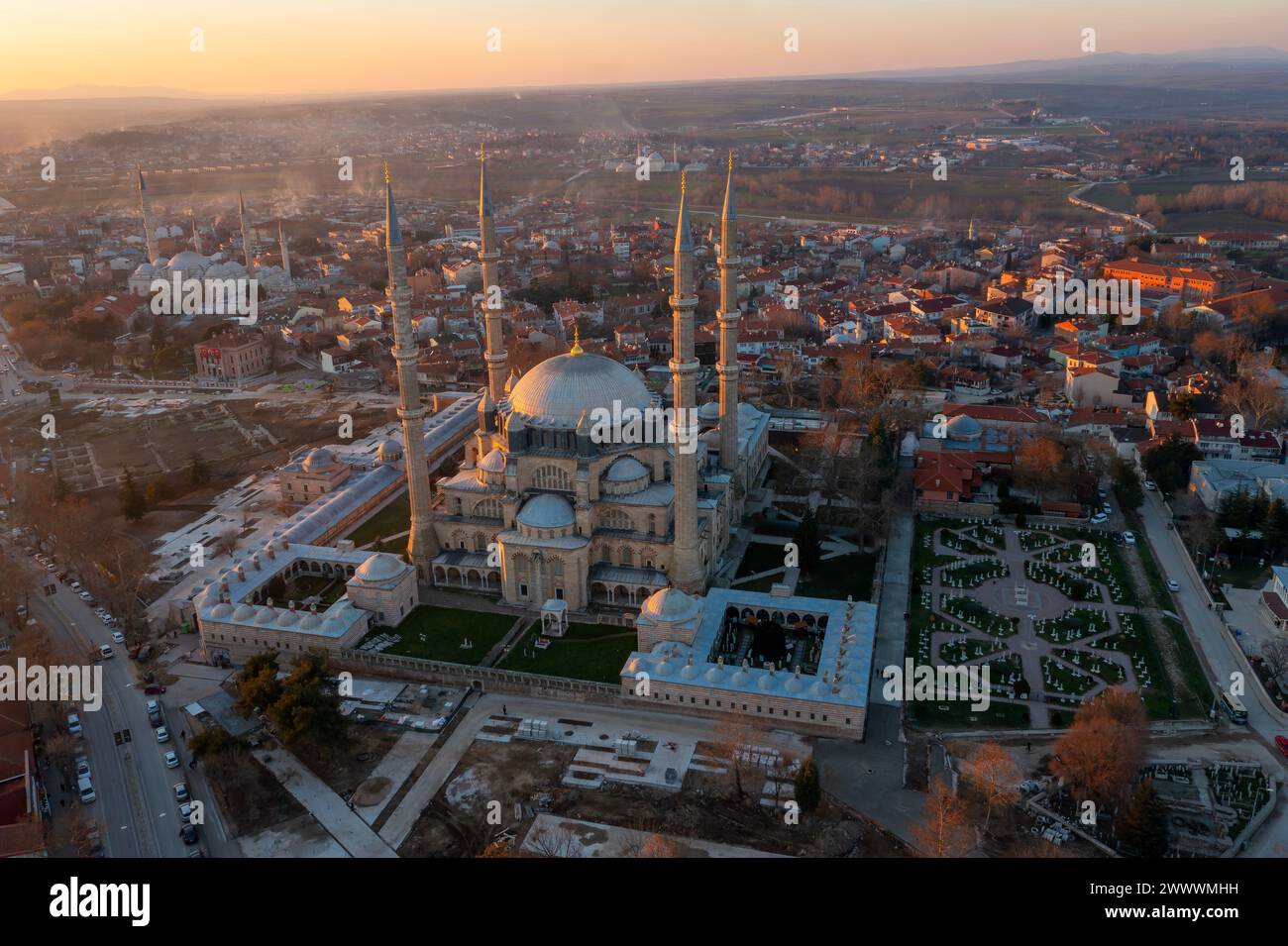 Selimiye Mosque exterior view in Edirne City of Turkey. Edirne was ...