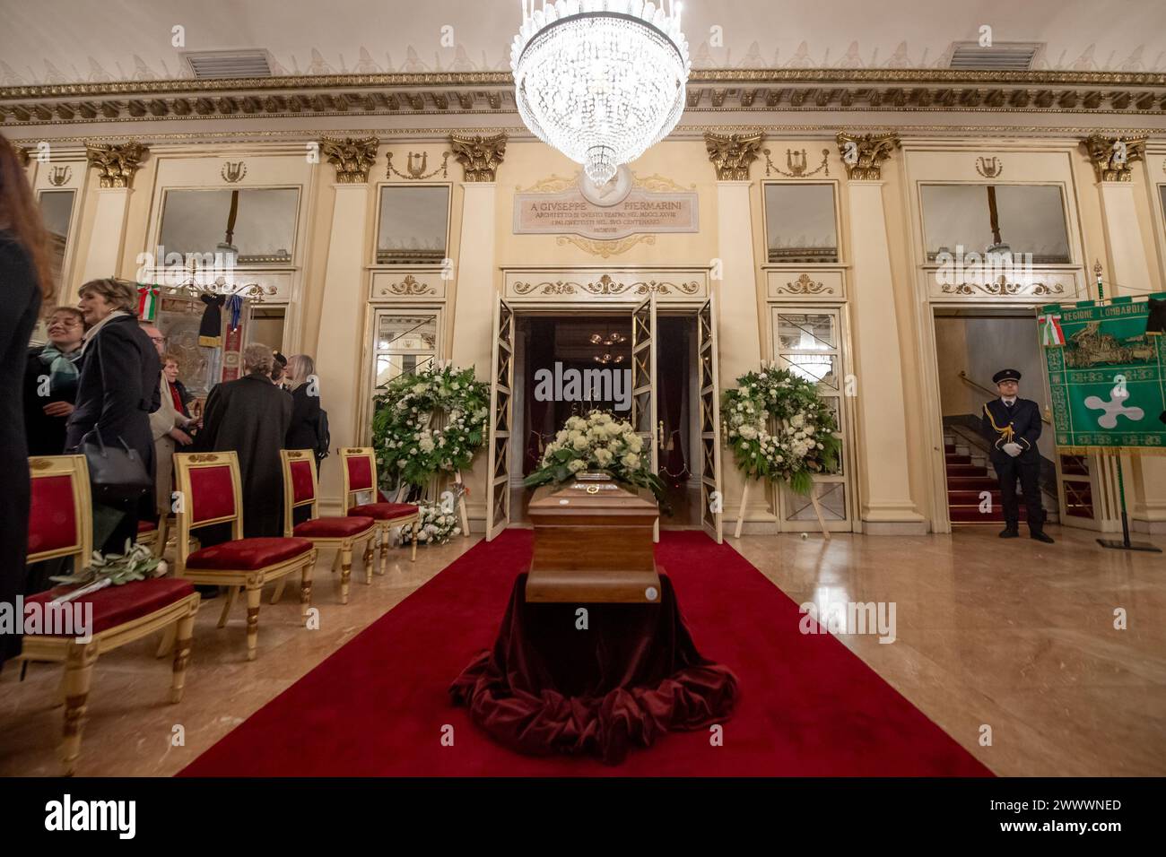 Milano, Italia. 26th Mar, 2024. Camera ardente del Maestro Maurizio ...