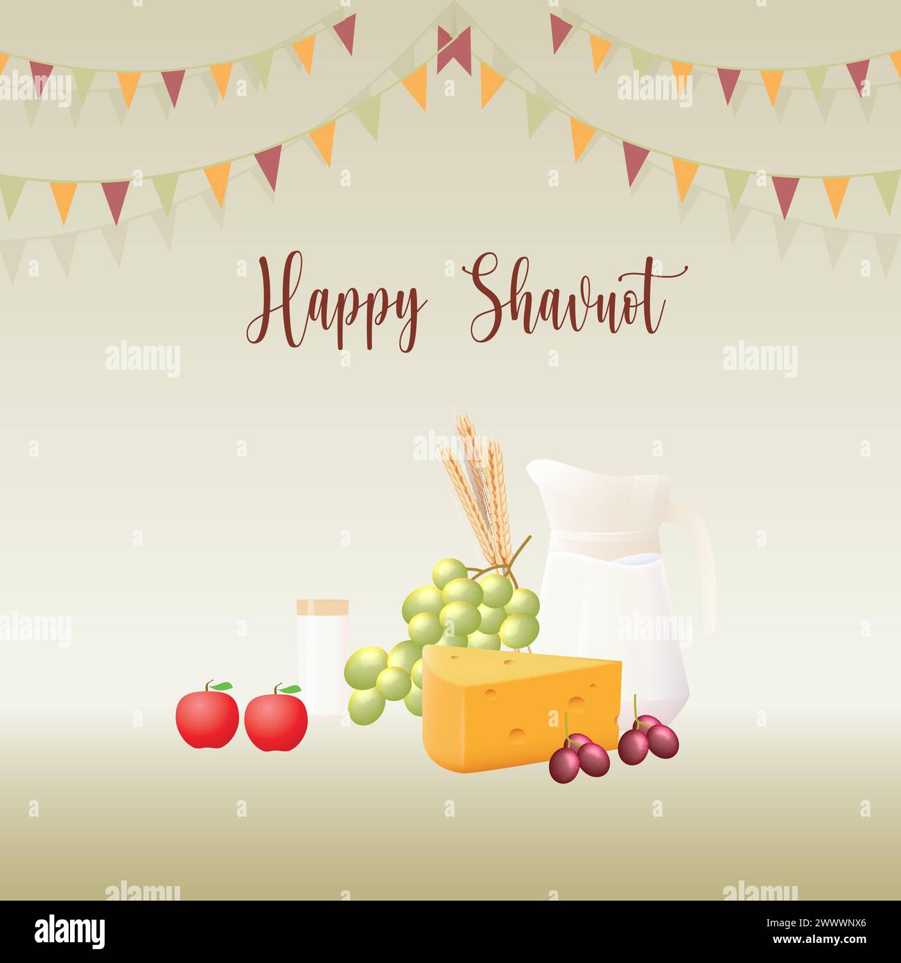Happy Shavuot Template Banner with 3D Style. Jewish Holiday Shavuot ...