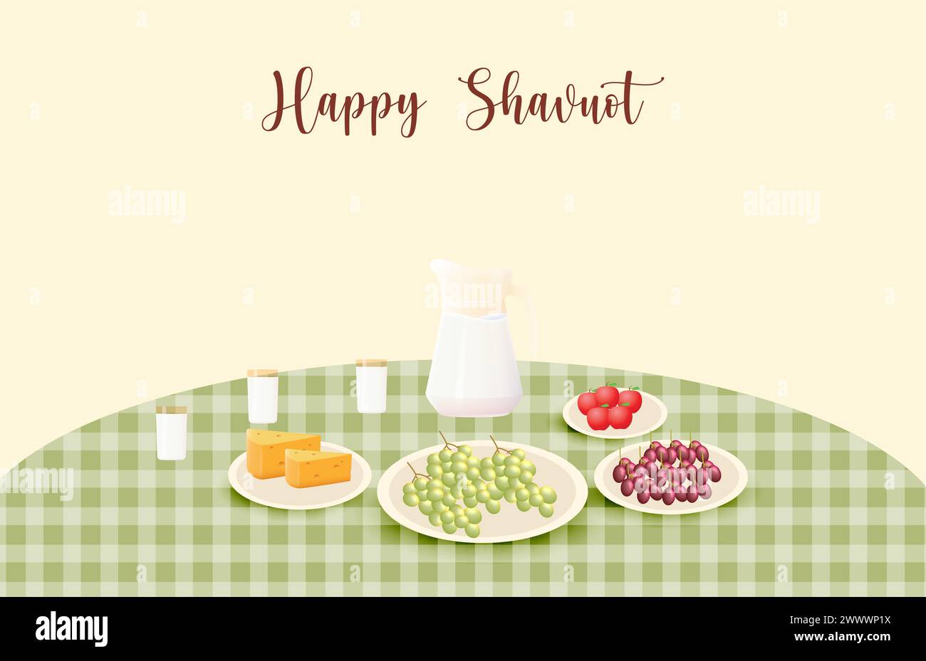 Happy Shavuot Template Banner with 3D Style. Jewish Holiday Shavuot ...