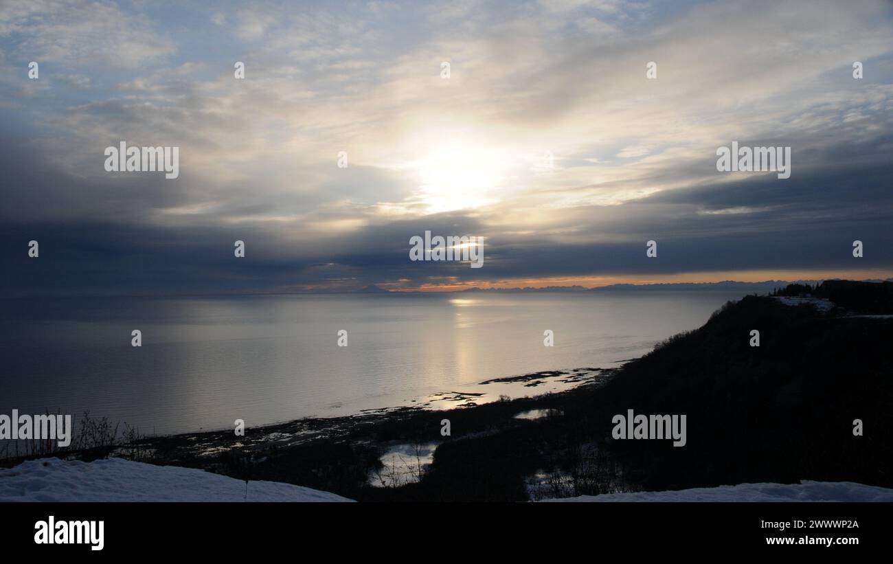 Sun setting over the volcano hi-res stock photography and images - Alamy