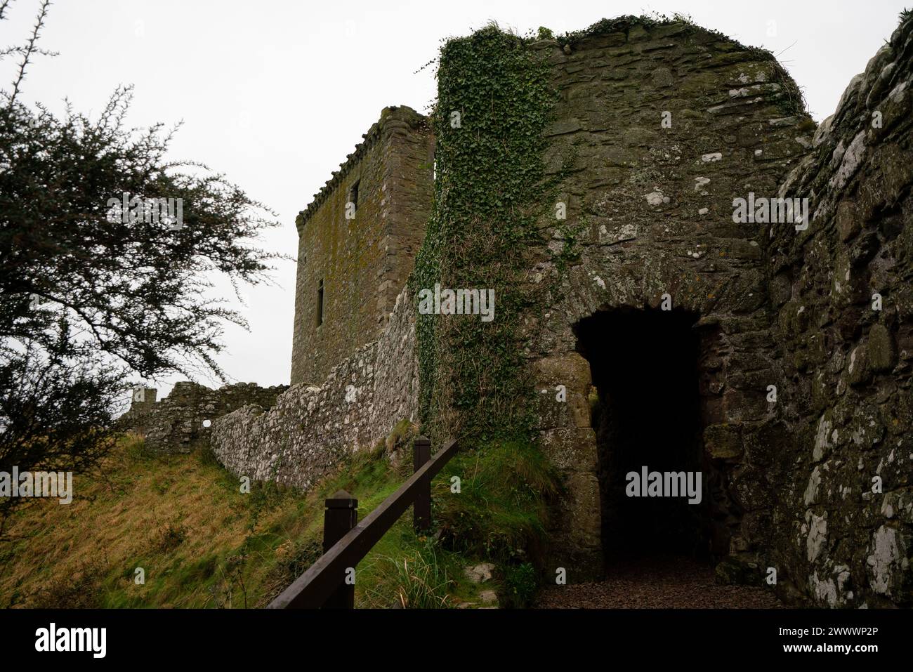 Dunnottar Castle, a ruined medieval castle on the North-East coast of ...
