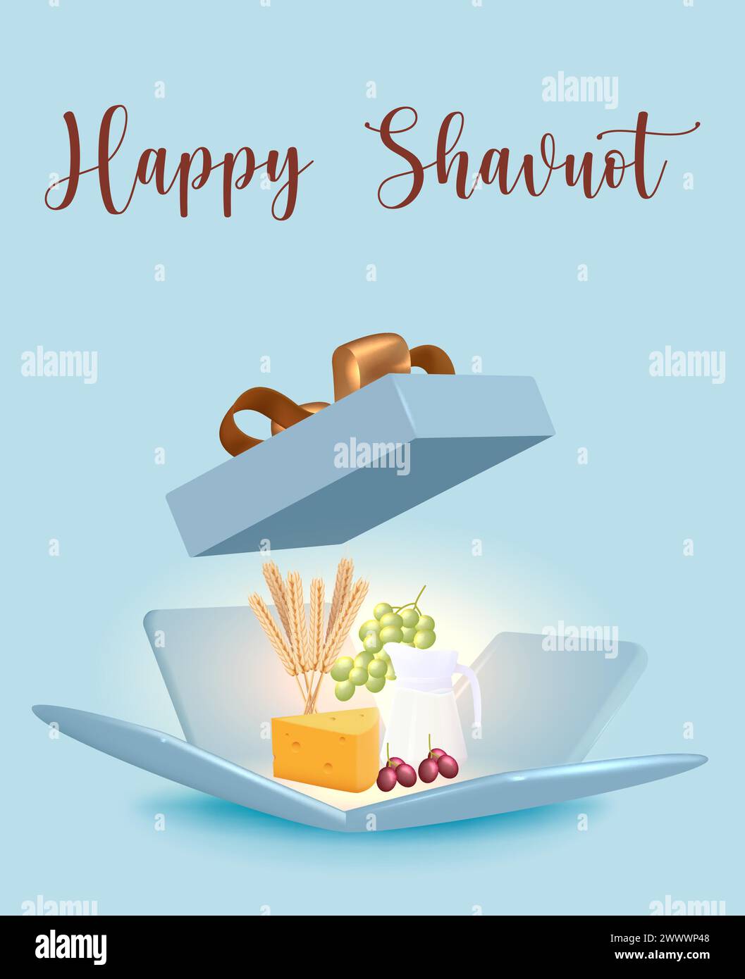 Happy Shavuot Template Banner with 3D Style. Jewish Holiday Shavuot ...
