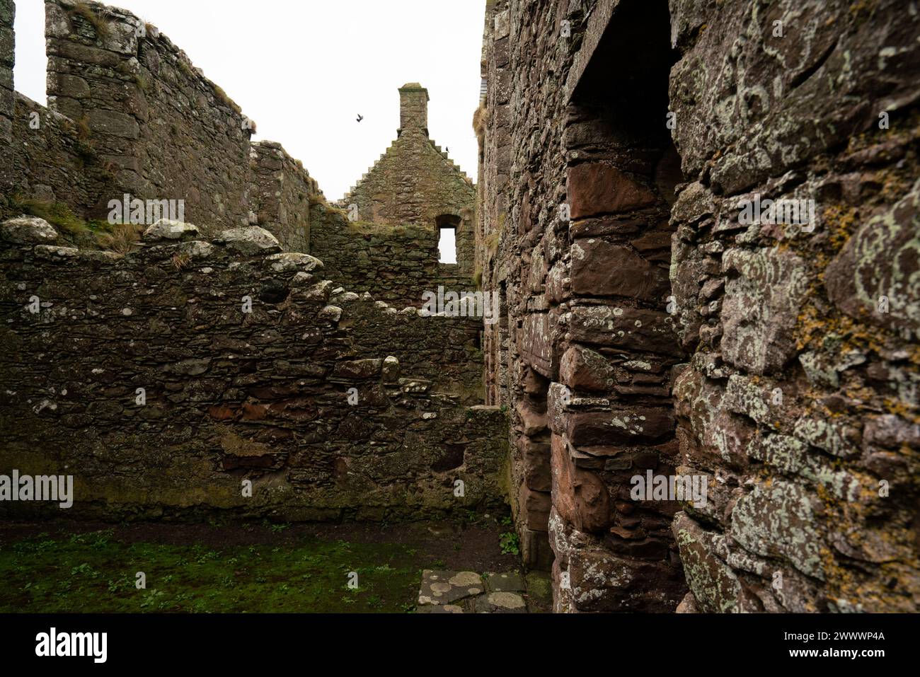 Dunnottar Castle, a ruined medieval castle on the North-East coast of ...