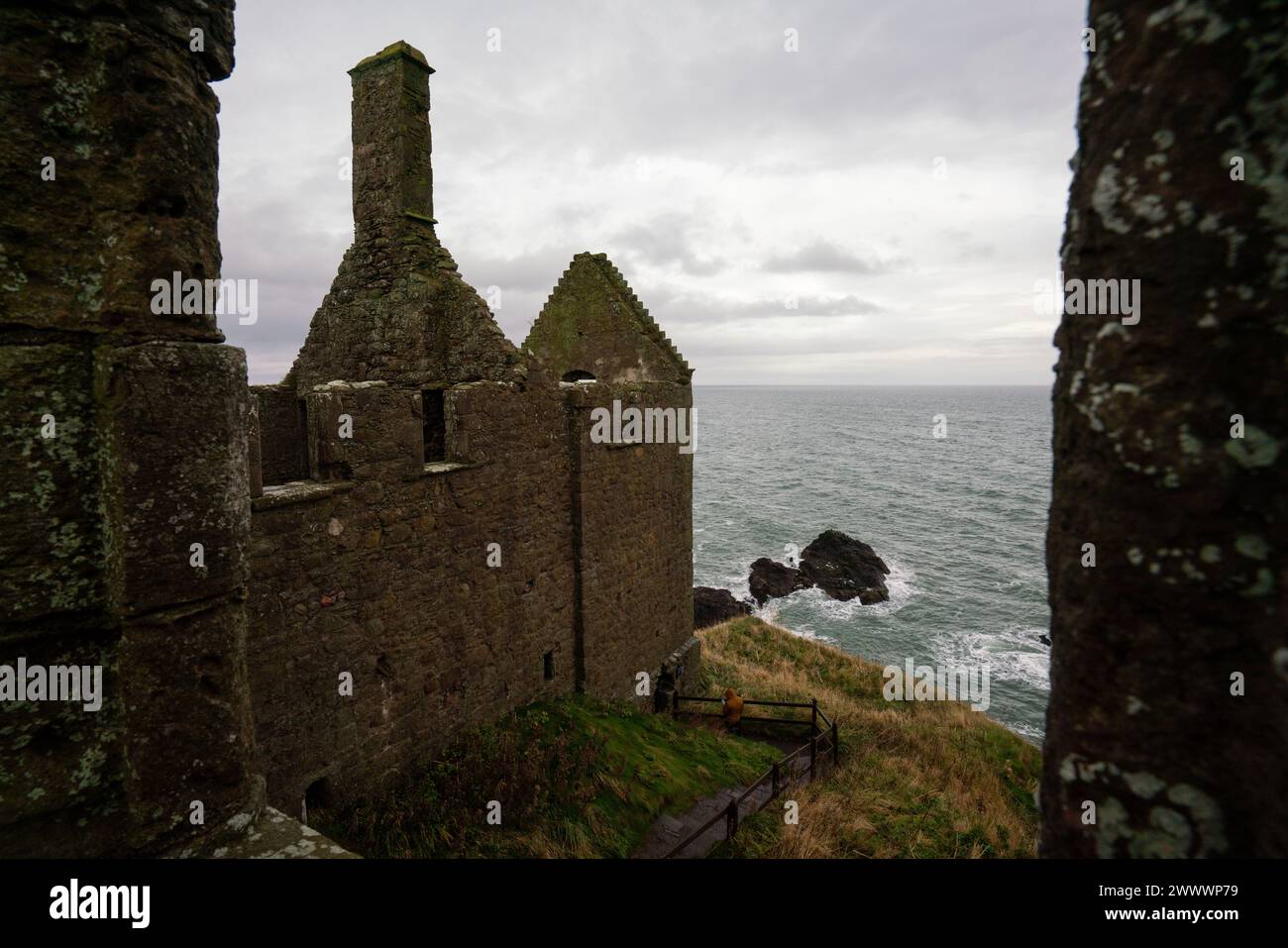 Dunnottar Castle, a ruined medieval castle on the North-East coast of ...
