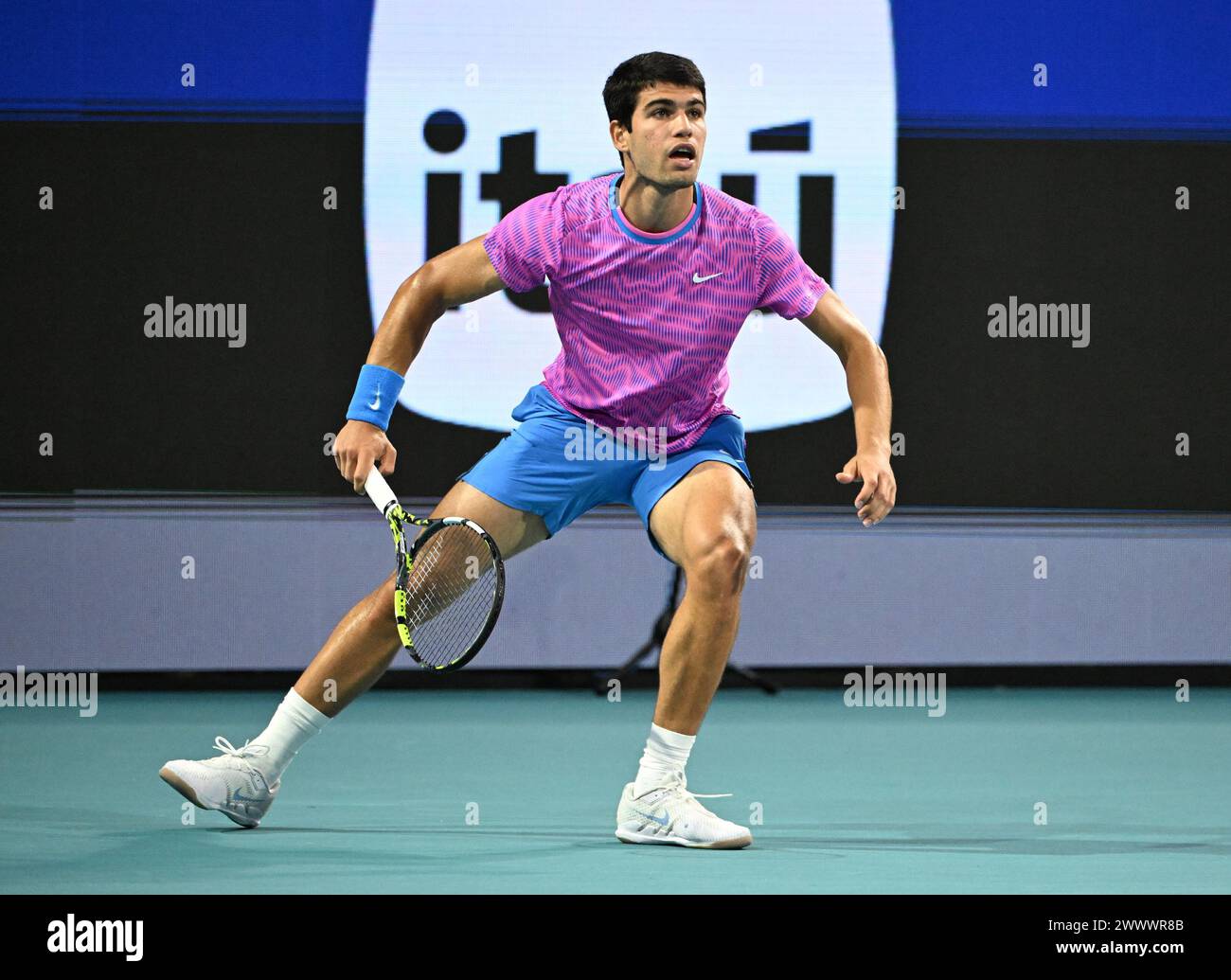 Miami Gardens Fl Usa 25th Mar 2024 Carlos Alcaraz Vs Gael Monfils