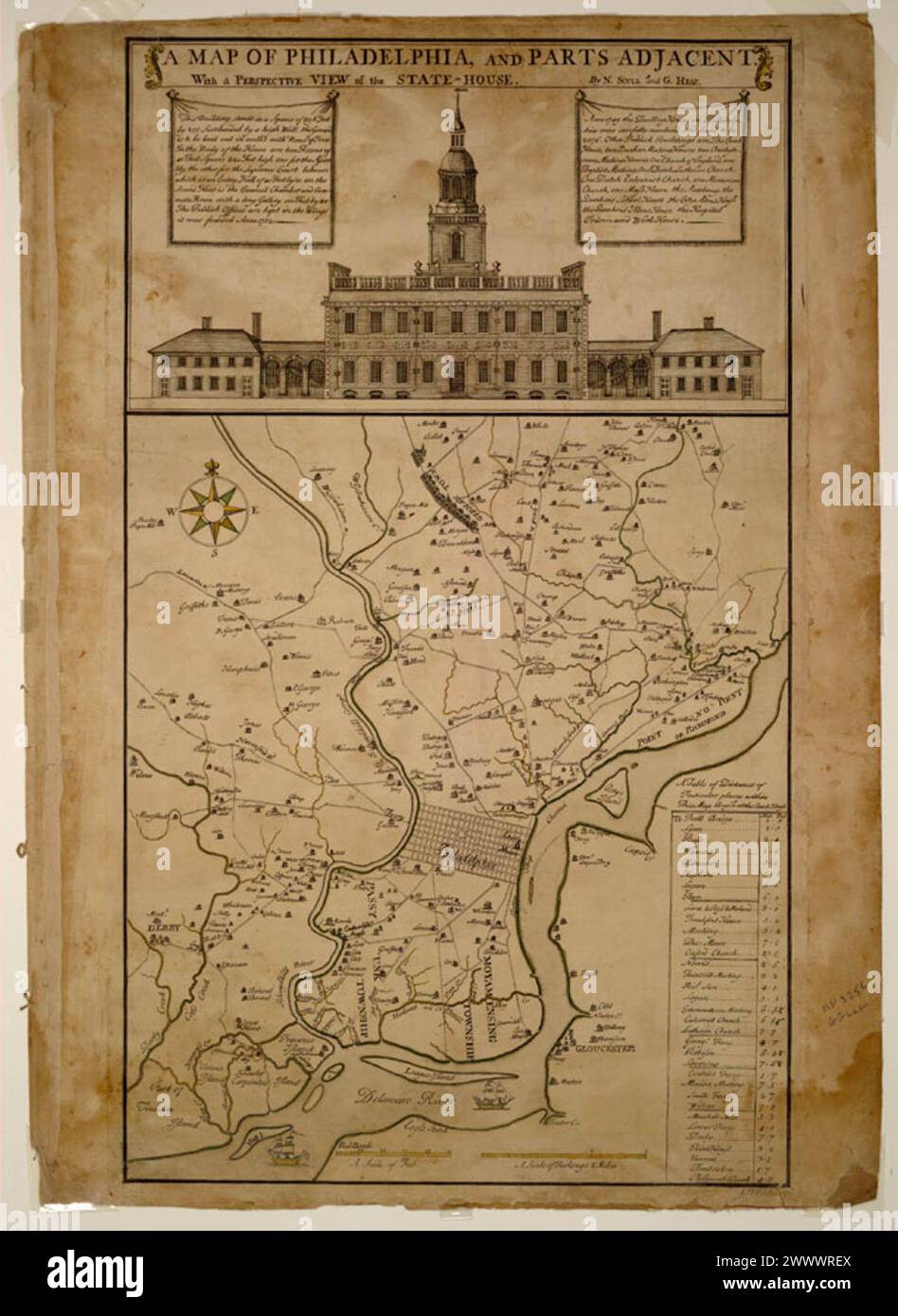 A 1752 map of Philadelphia Stock Photo - Alamy