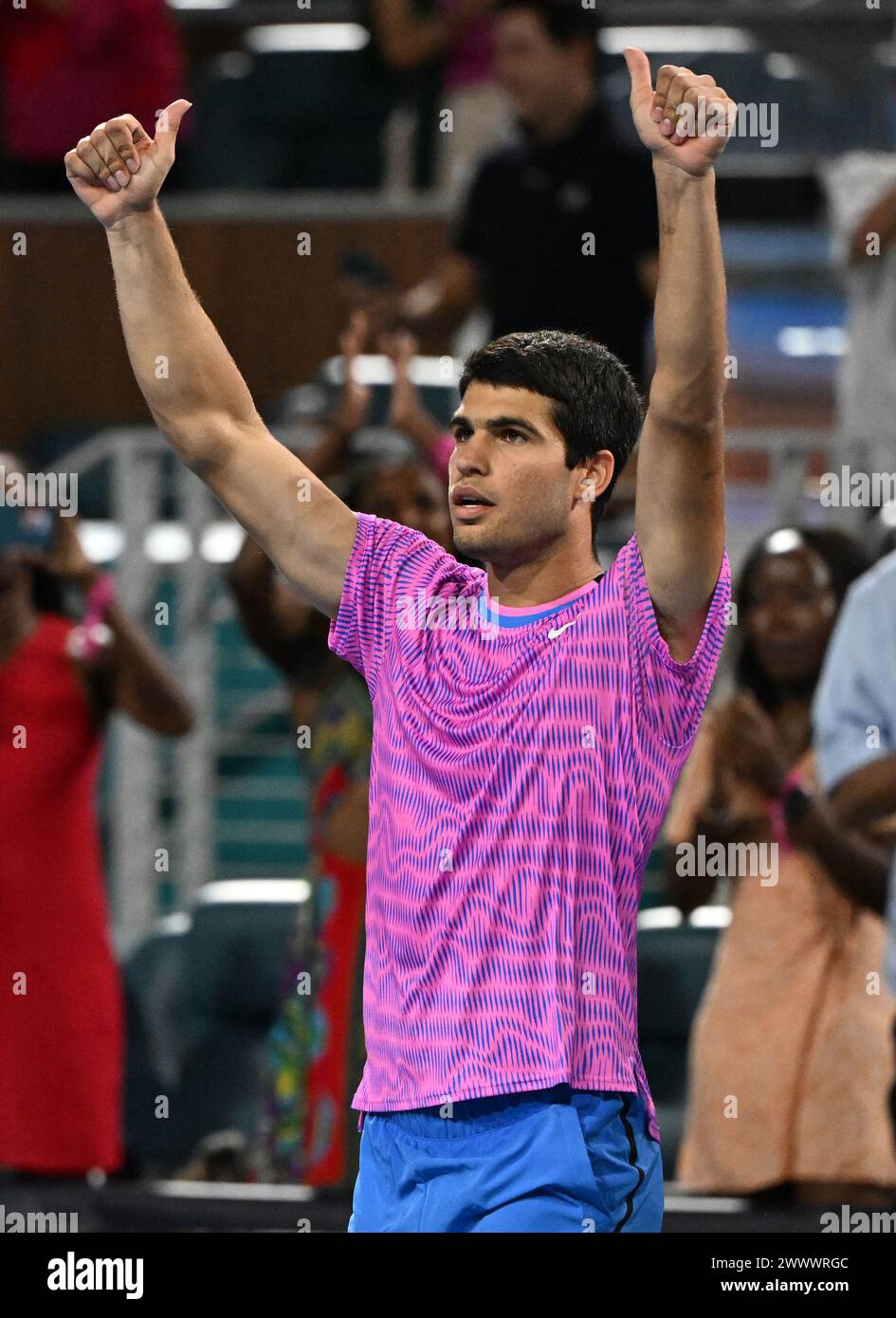 Miami Gardens Fl Usa 25th Mar 2024 Carlos Alcaraz Vs Gael Monfils