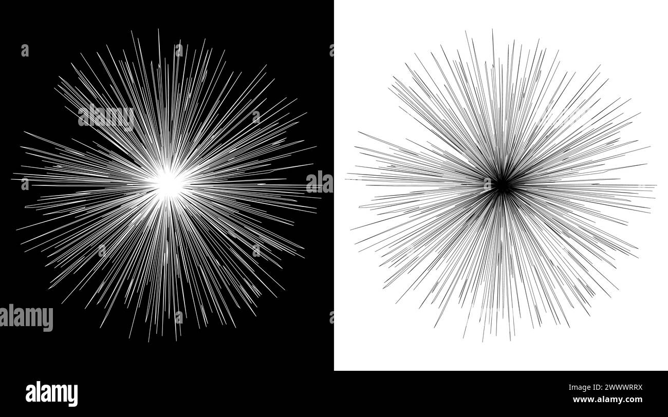 Radial speed line perspective radius stroke vector. Rotating circle ...