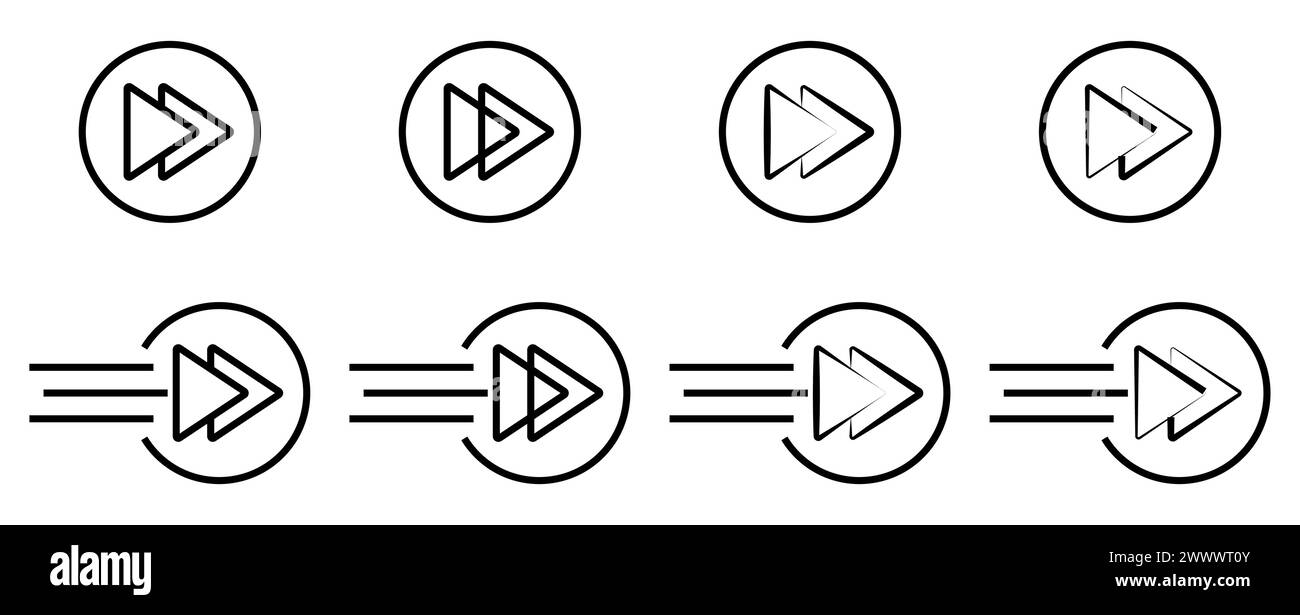 Fast outline icon, start icon is an isolated vector from multimedia ...