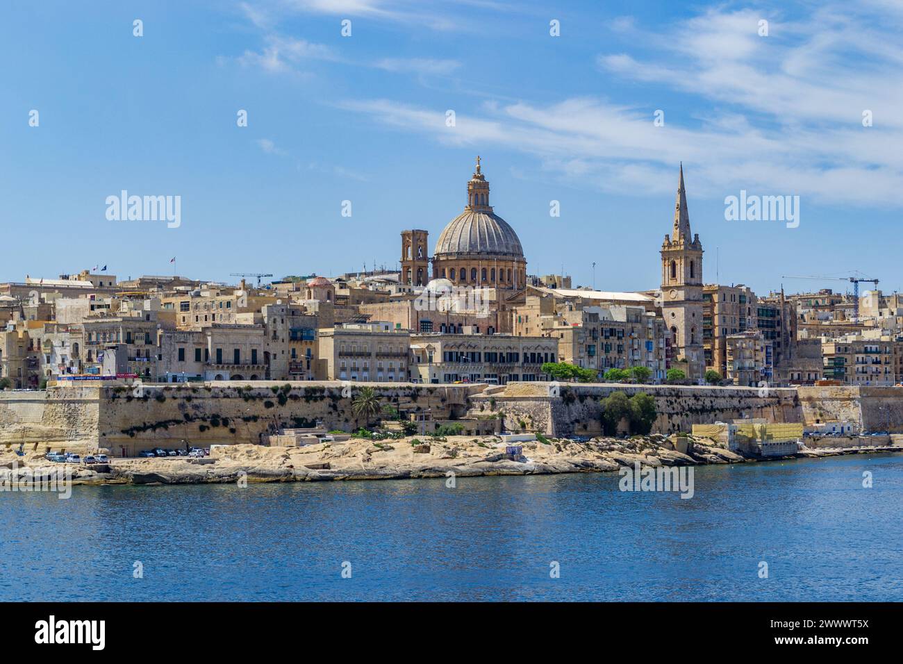Valletta, Malta - June 9th 2016: The fortified capital city Vallettal ...