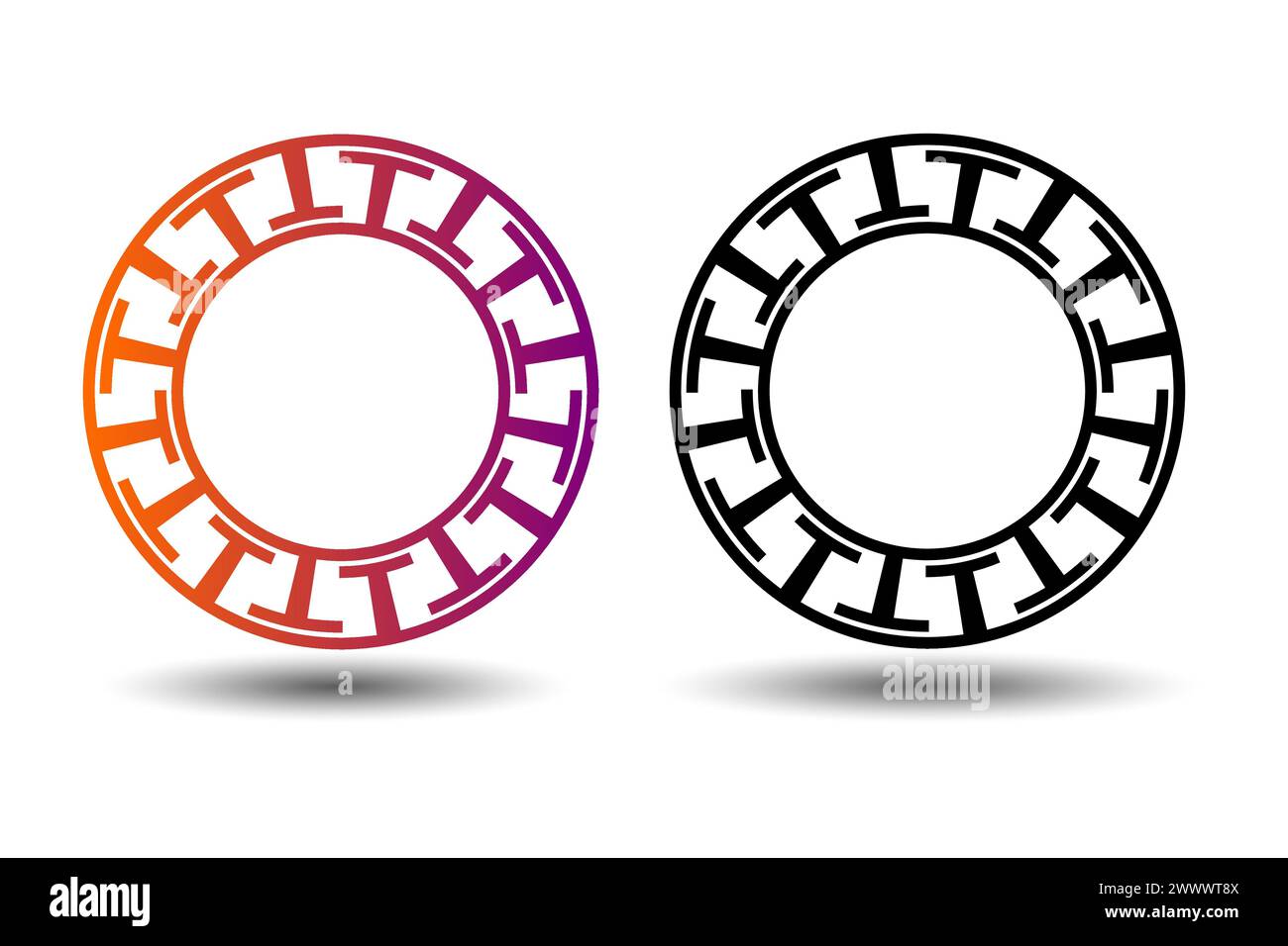 Greek circle emblem badge vector design Stock Vector Image & Art - Alamy