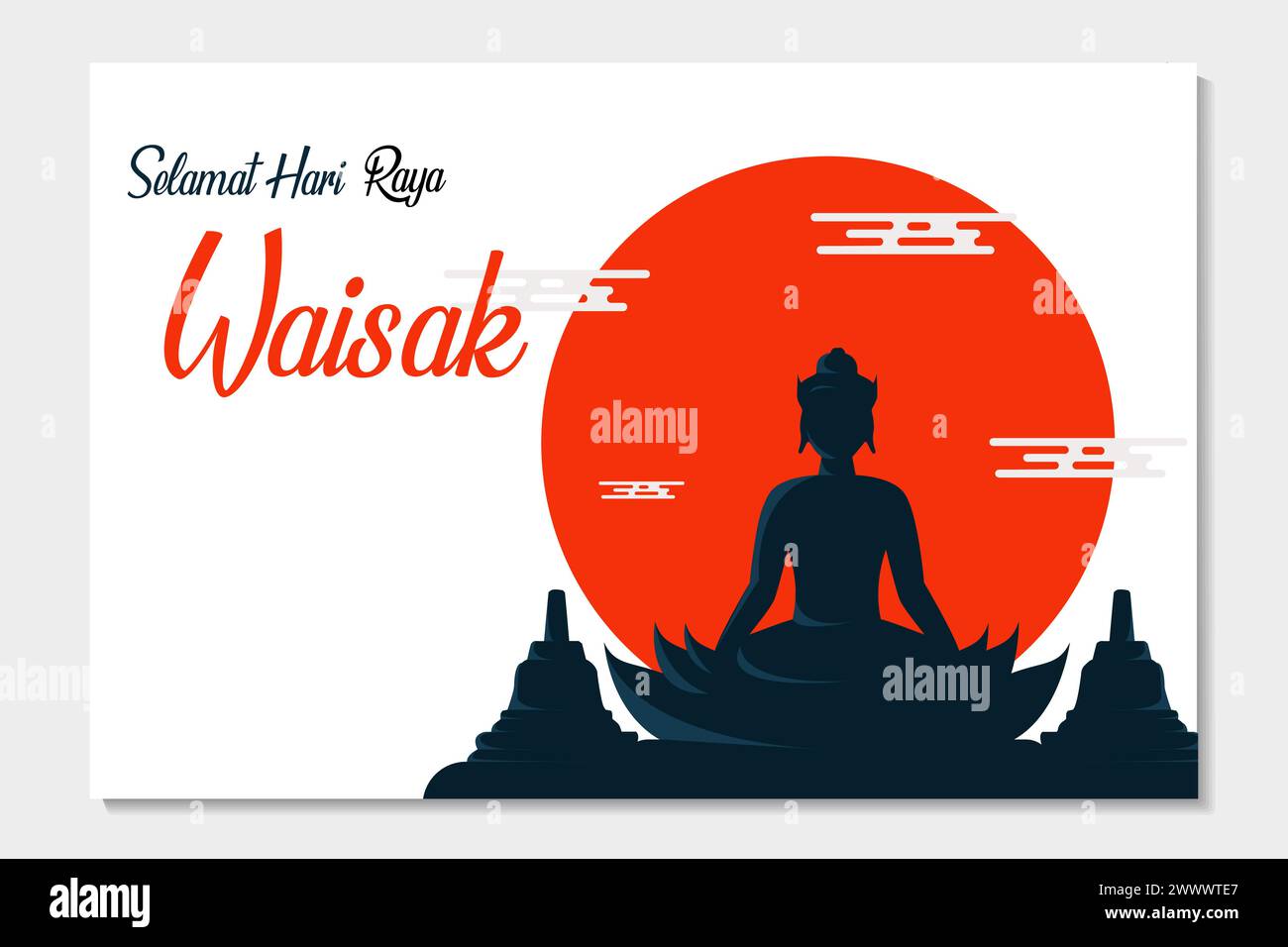 Happy Vesak Budha Purnima Day Background With Budha Statue Vector ...