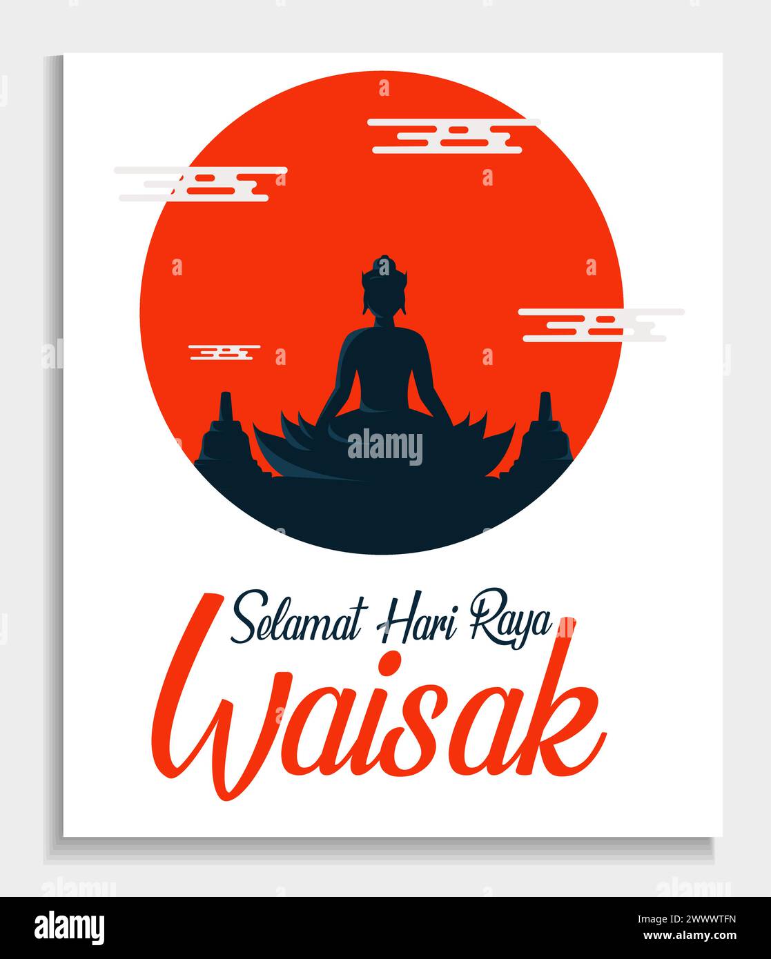 Happy Vesak Budha Purnima Day Background With Budha Statue Vector ...