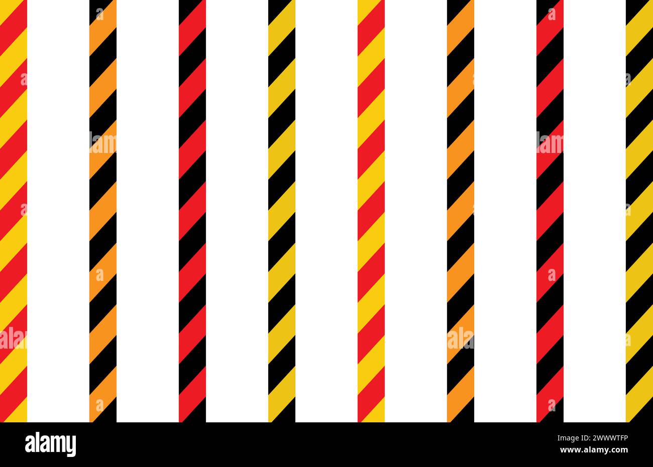 Warning tape with diagonal stripes caution tape border. Long danger ...