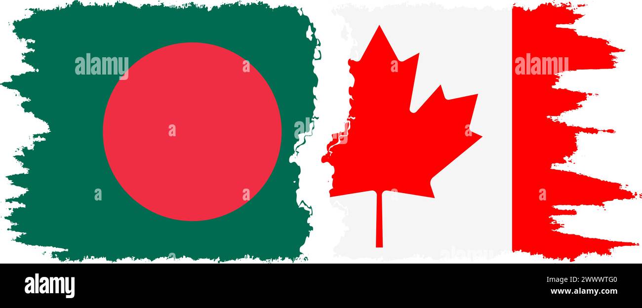 Canada and Bangladesh grunge flags connection, vector Stock Vector ...