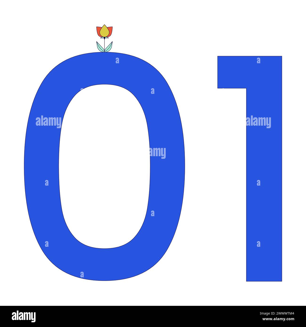 Binary Code 2d Linear Cartoon Object Stock Vector Image And Art Alamy