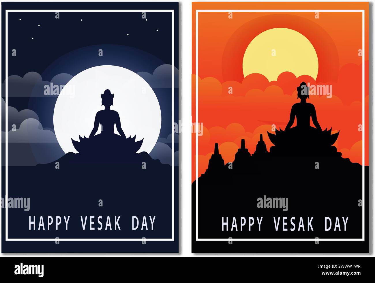 Happy Vesak Budha Purnima Day Background With Budha Statue Vector ...