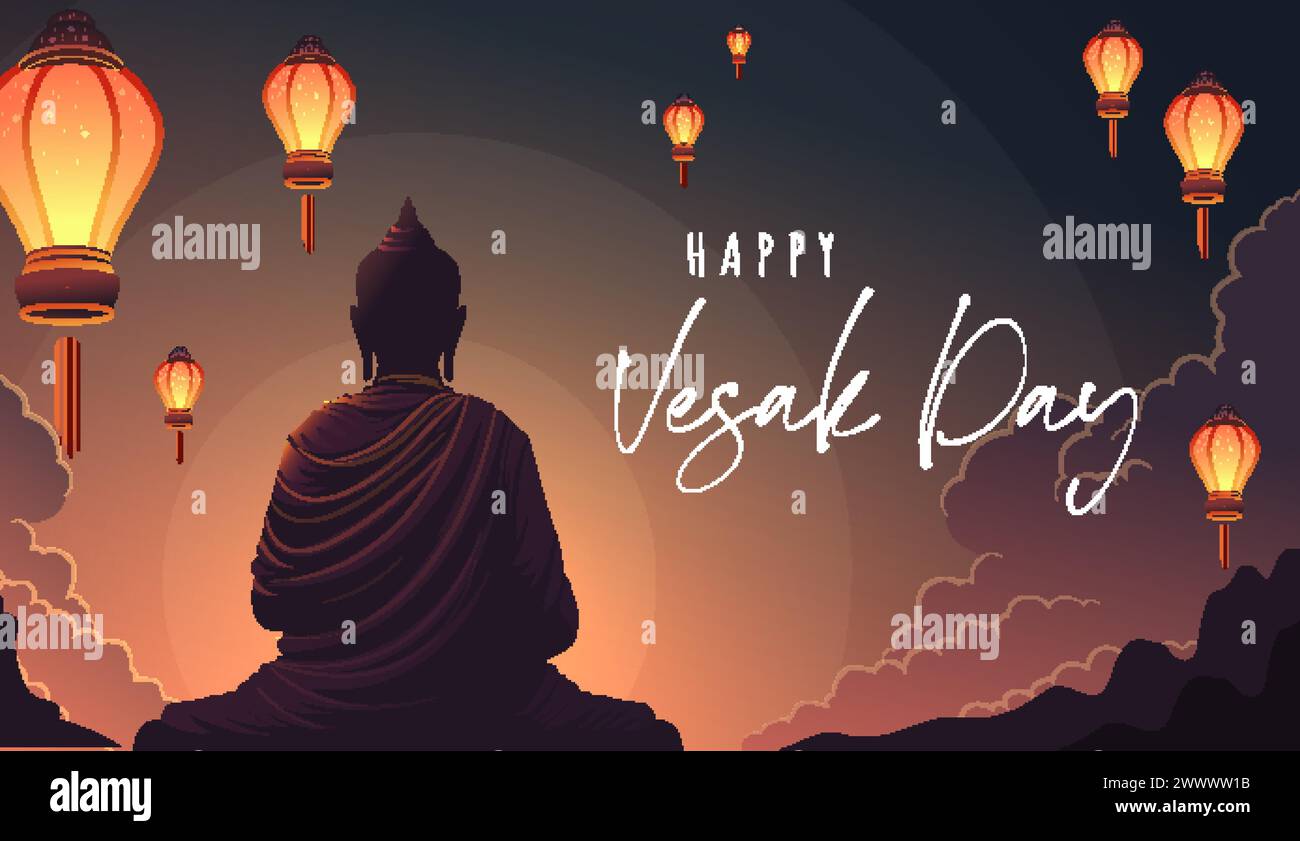 Vesak Day Creative Concept for Card or Banner. Vesak Day is a holy day ...