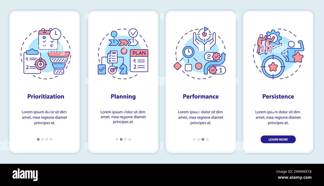 Time management prioritization onboarding mobile app screen Stock Vector Image & Art - Alamy