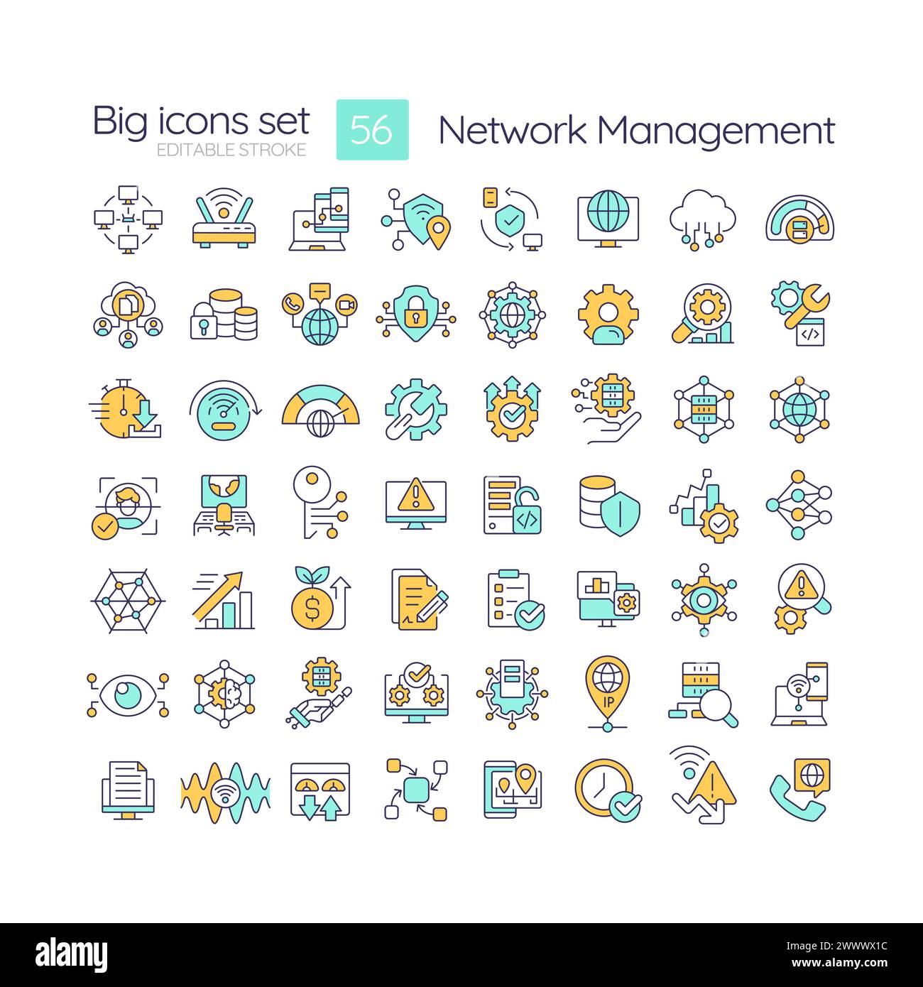 Network management RGB color icons set Stock Vector Image & Art - Alamy