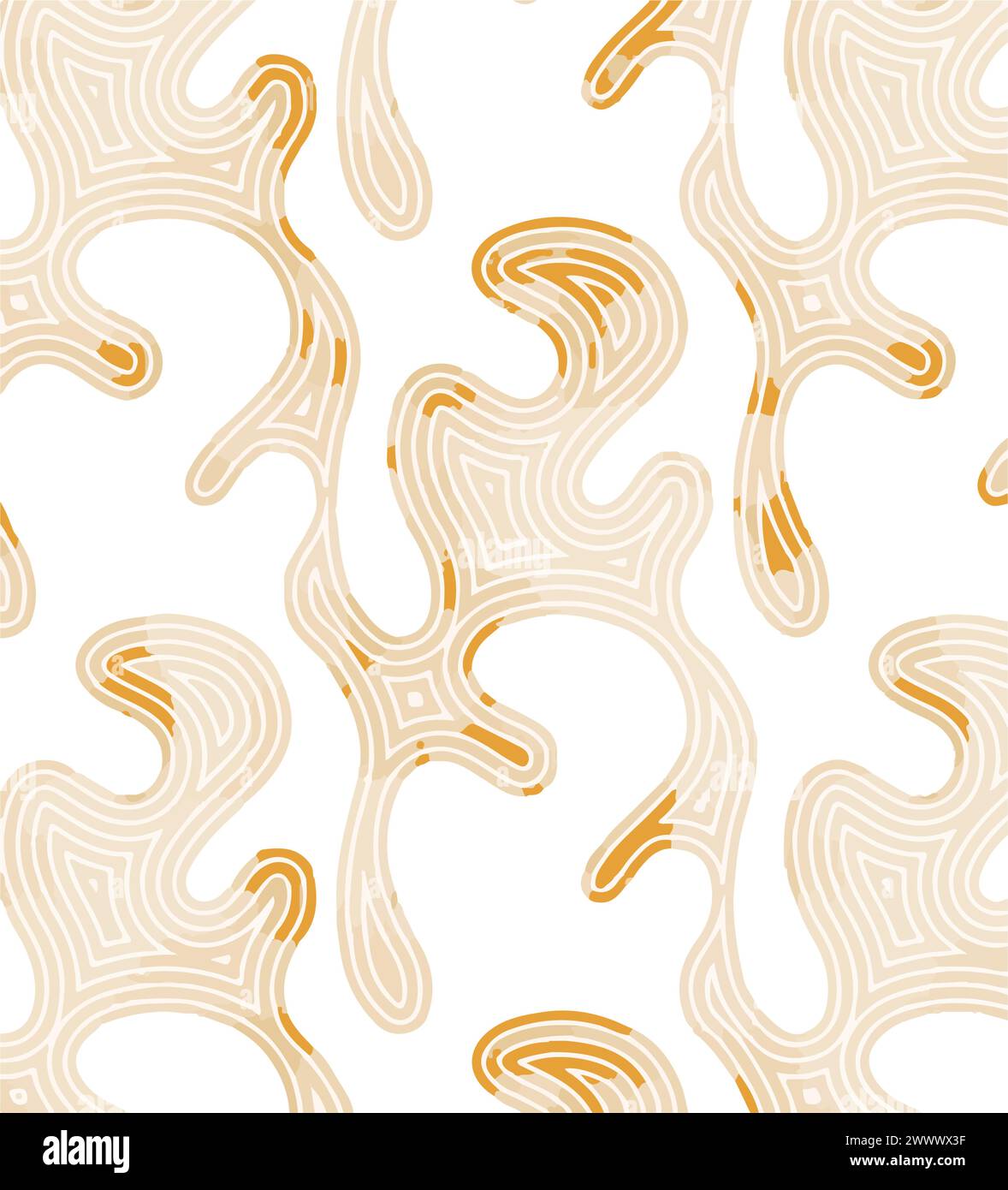 Texture seamless pattern with zigzag lines, triangles and dots. Hand ...