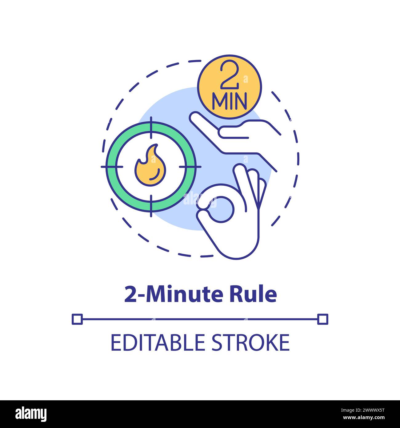 2 minute rule multi color concept icon Stock Vector Image & Art - Alamy