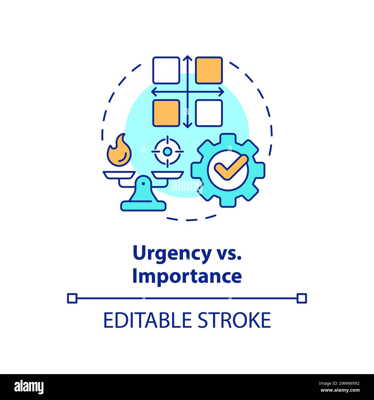 Urgency vs importance multi color concept icon Stock Vector Image & Art - Alamy