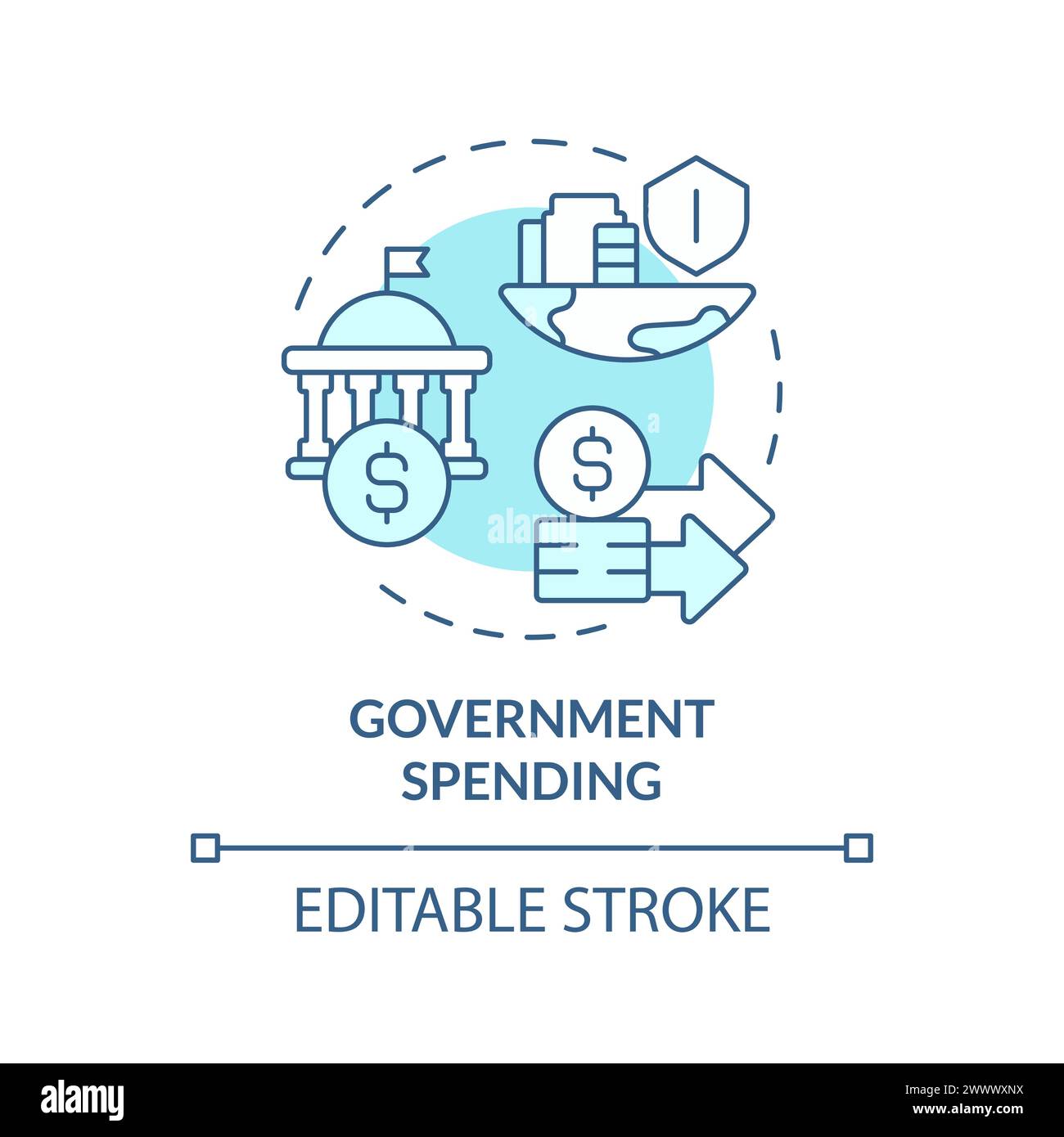 Government spending soft blue concept icon Stock Vector Image & Art - Alamy
