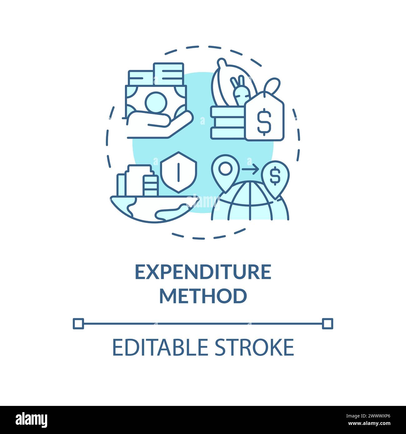 Expenditure method soft blue concept icon Stock Vector Image & Art - Alamy