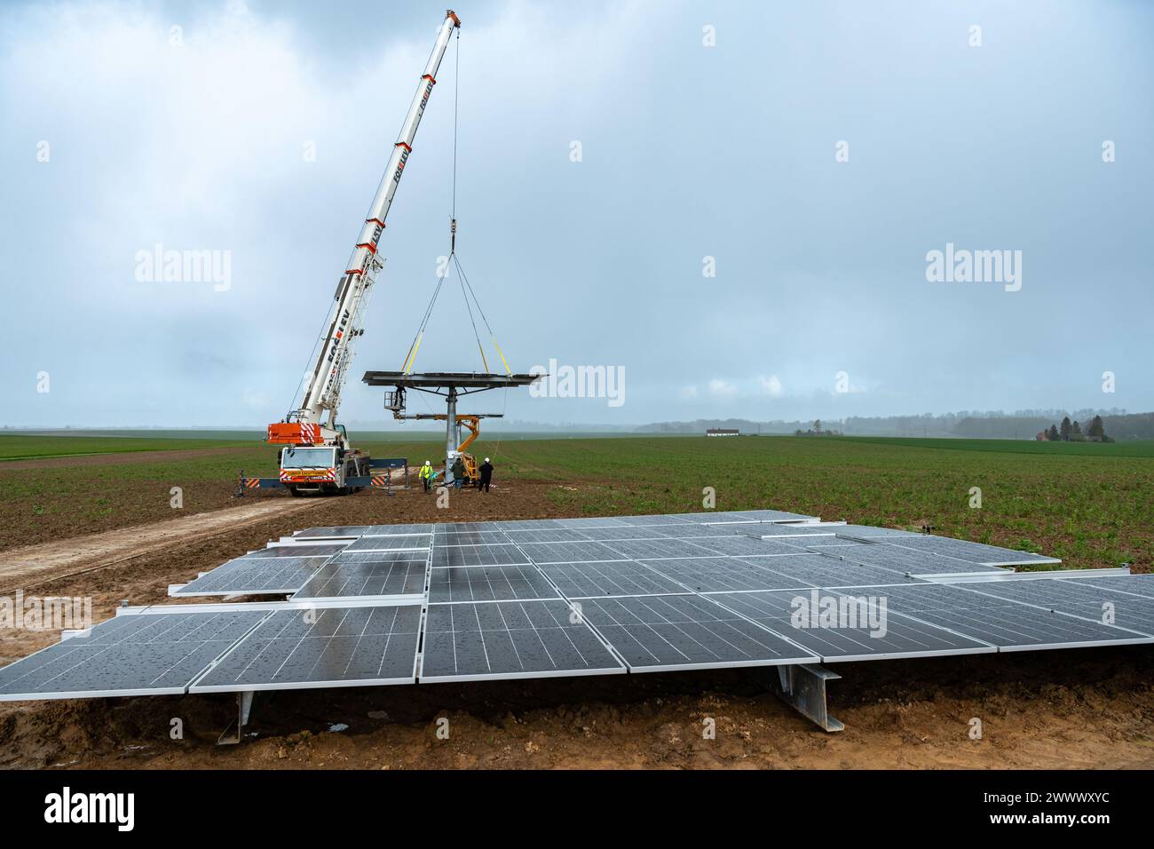 Grigneuseville (northern France): installation of solar trackers in a ...