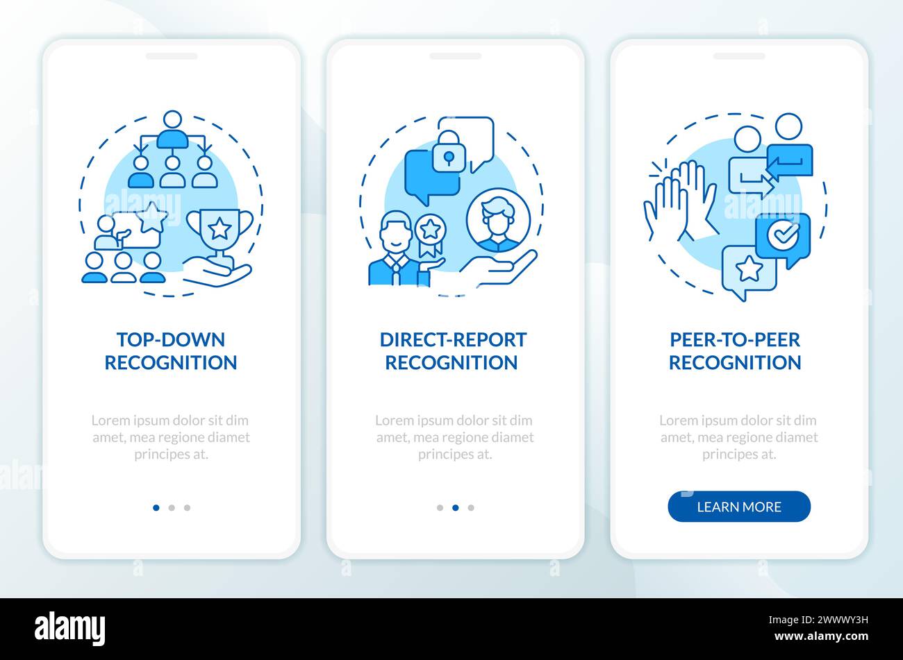Employee recognition forms blue onboarding mobile app screen Stock ... Employee recognition forms blue onboarding mobile app screen Stock ...