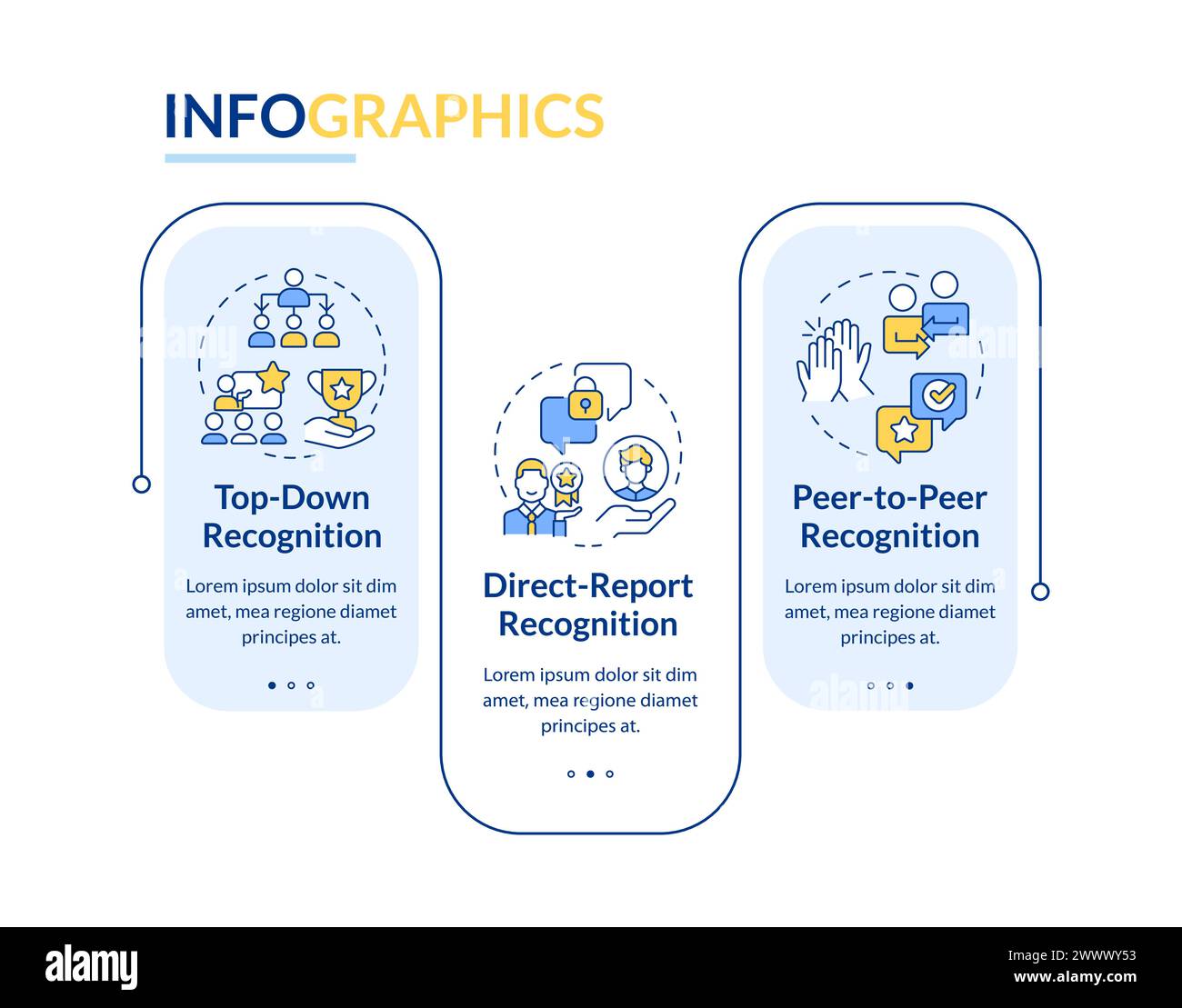 Employee recognition forms blue rectangle infographic template Stock ...