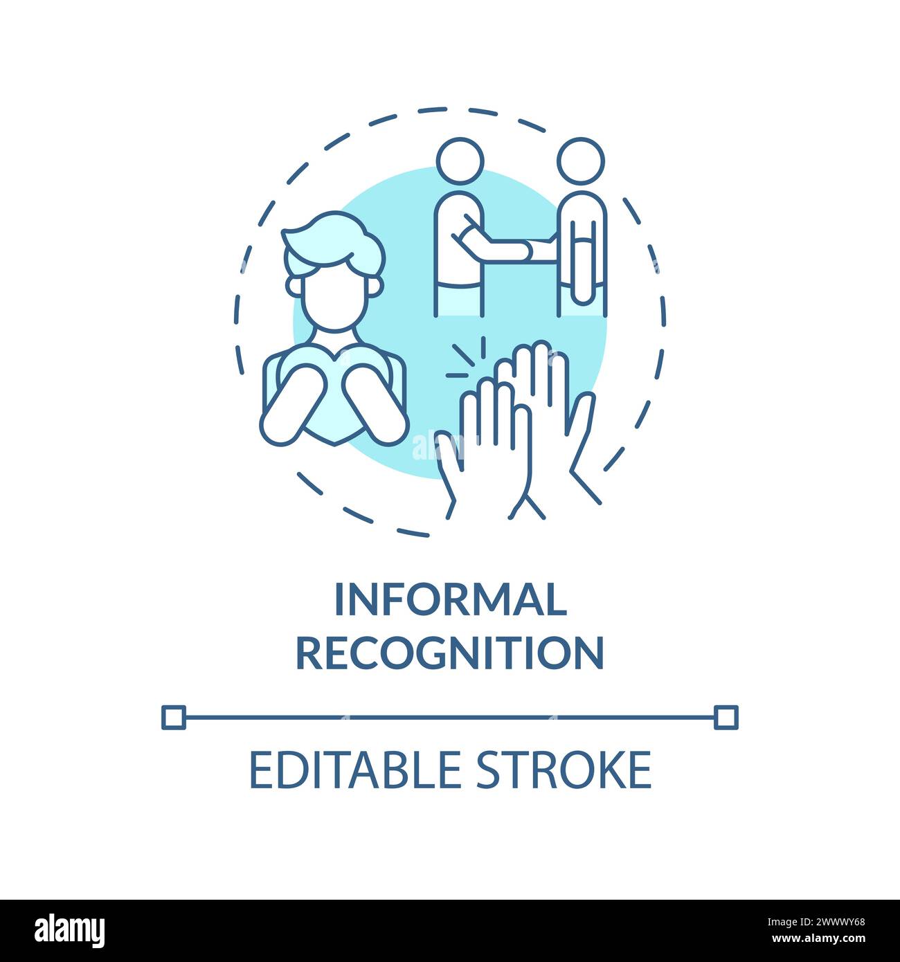 Informal recognition soft blue concept icon Stock Vector Image & Art ...