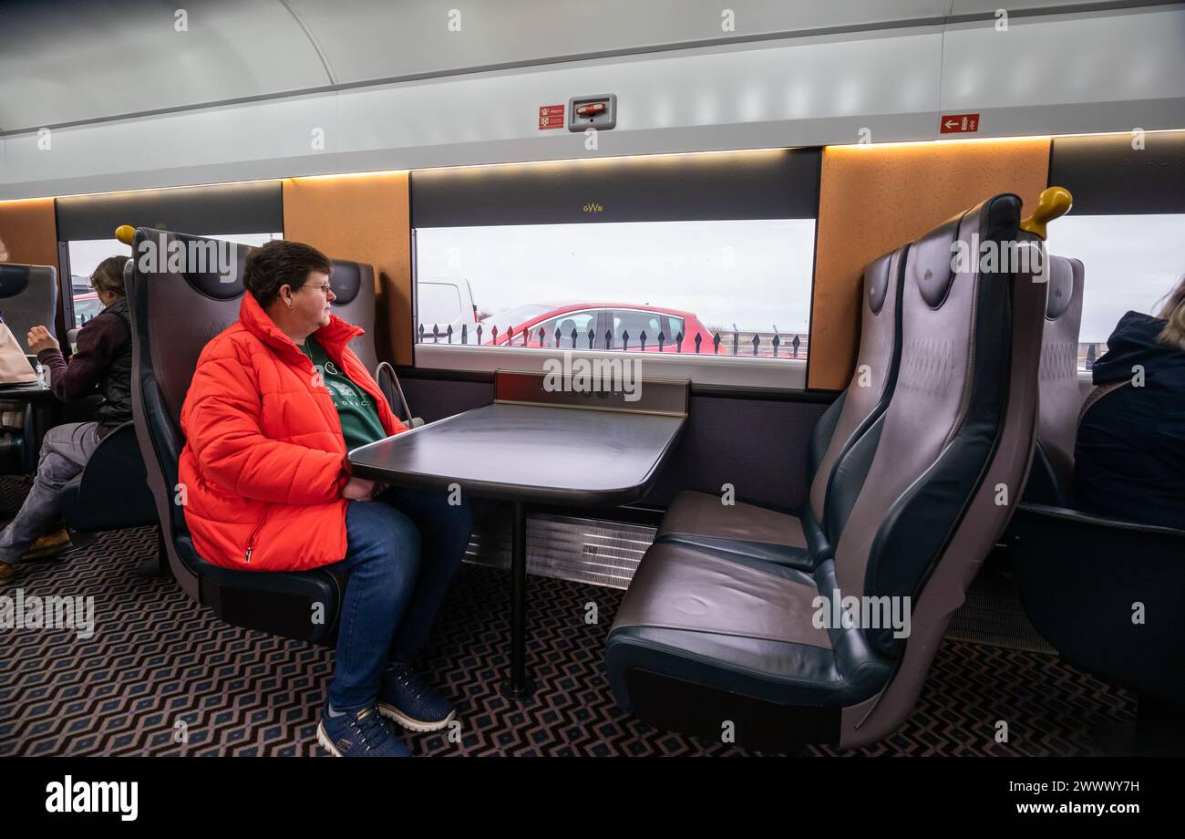 People sit in the buffet car on The GWR Night Riviera Sleeper from ...