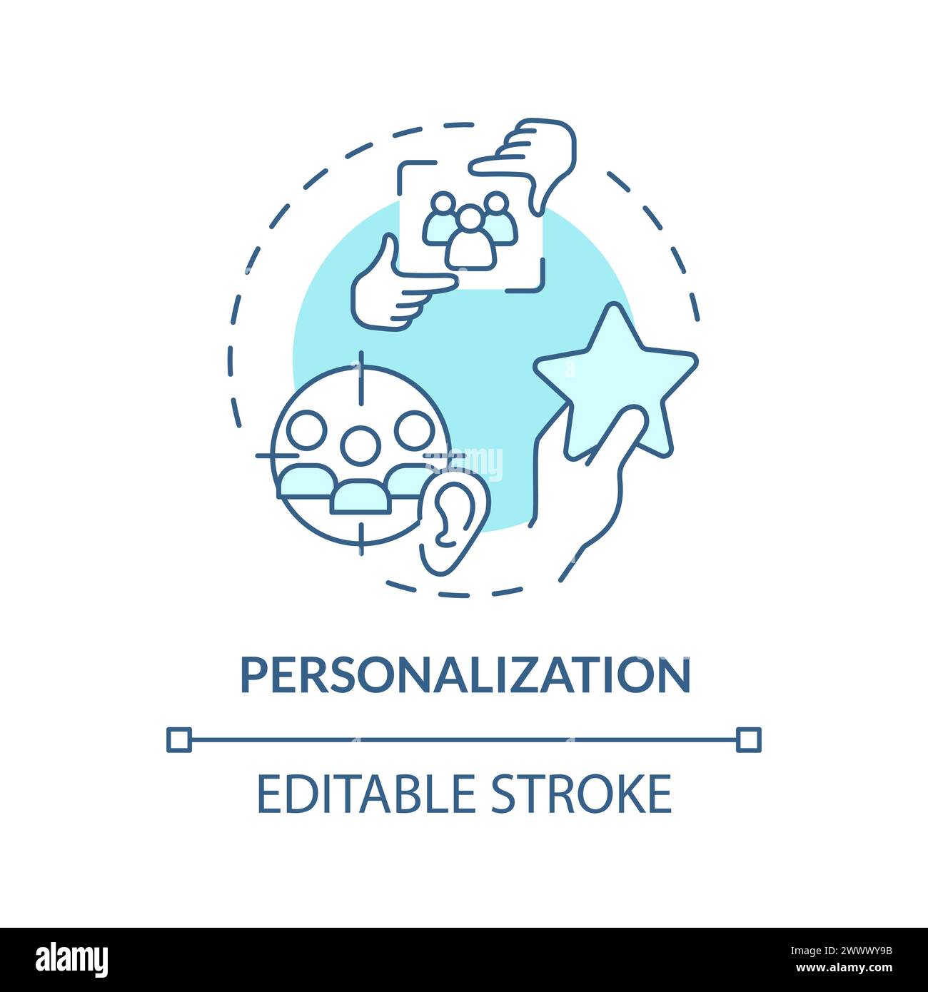 Personalization soft blue concept icon Stock Vector Image & Art - Alamy