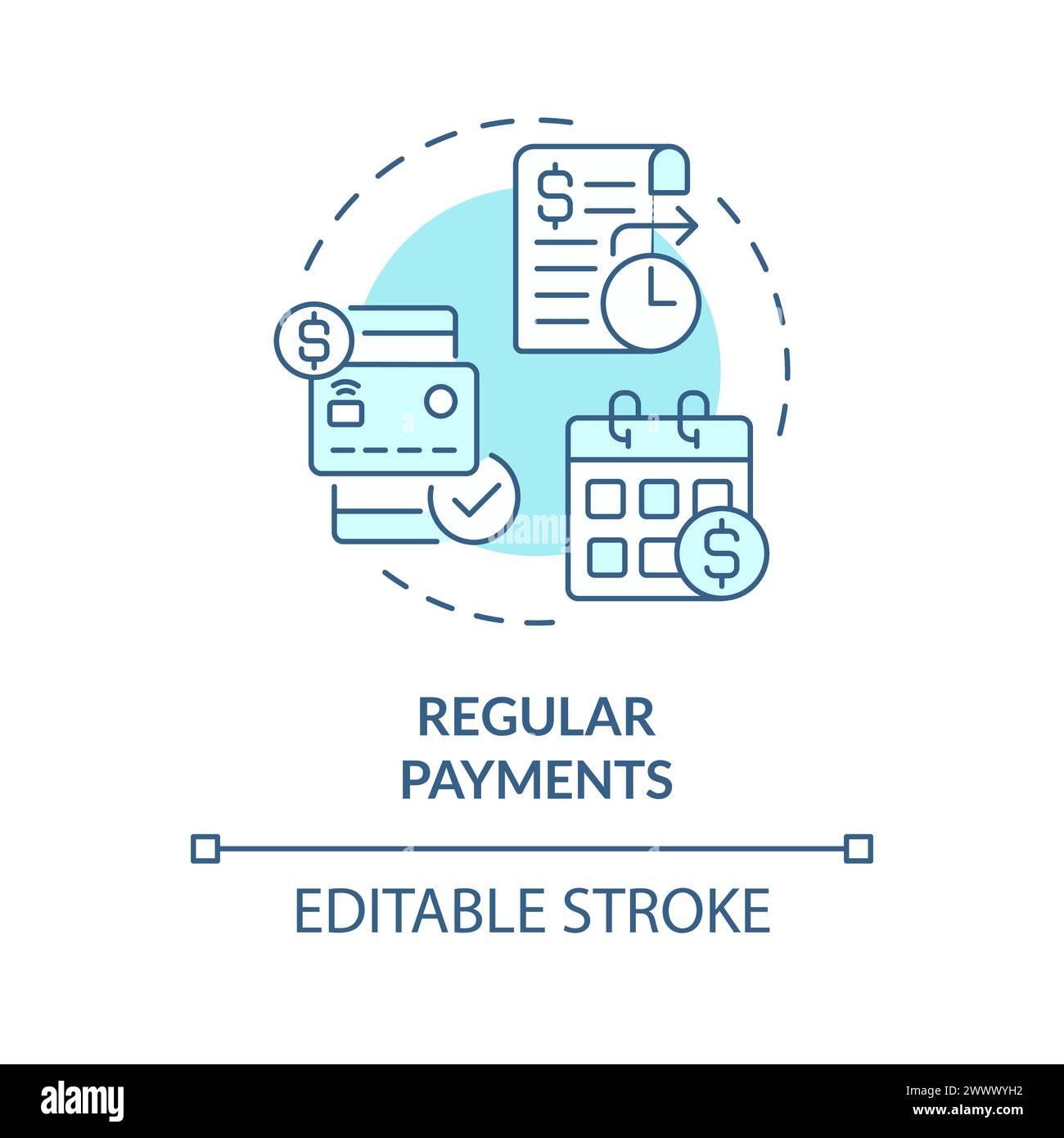 Regular payments soft blue concept icon Stock Vector Image & Art - Alamy